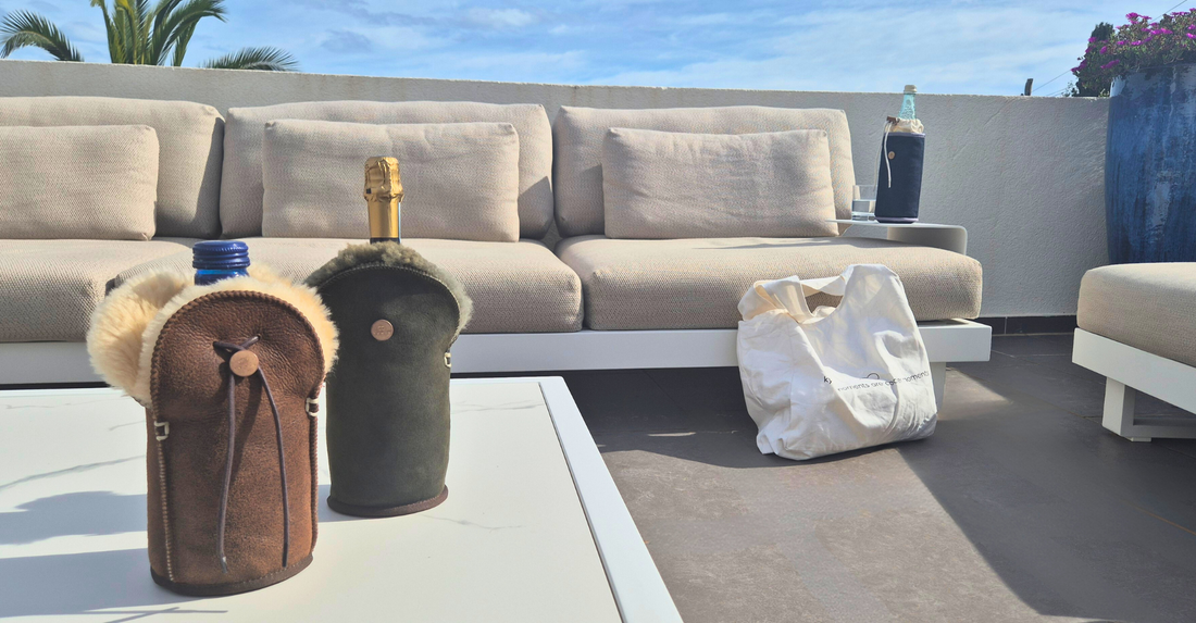 kywie, the original. A wine cooler made of sheepskin. 100% natural